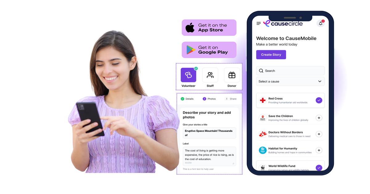 Volunteer Mobile App Page